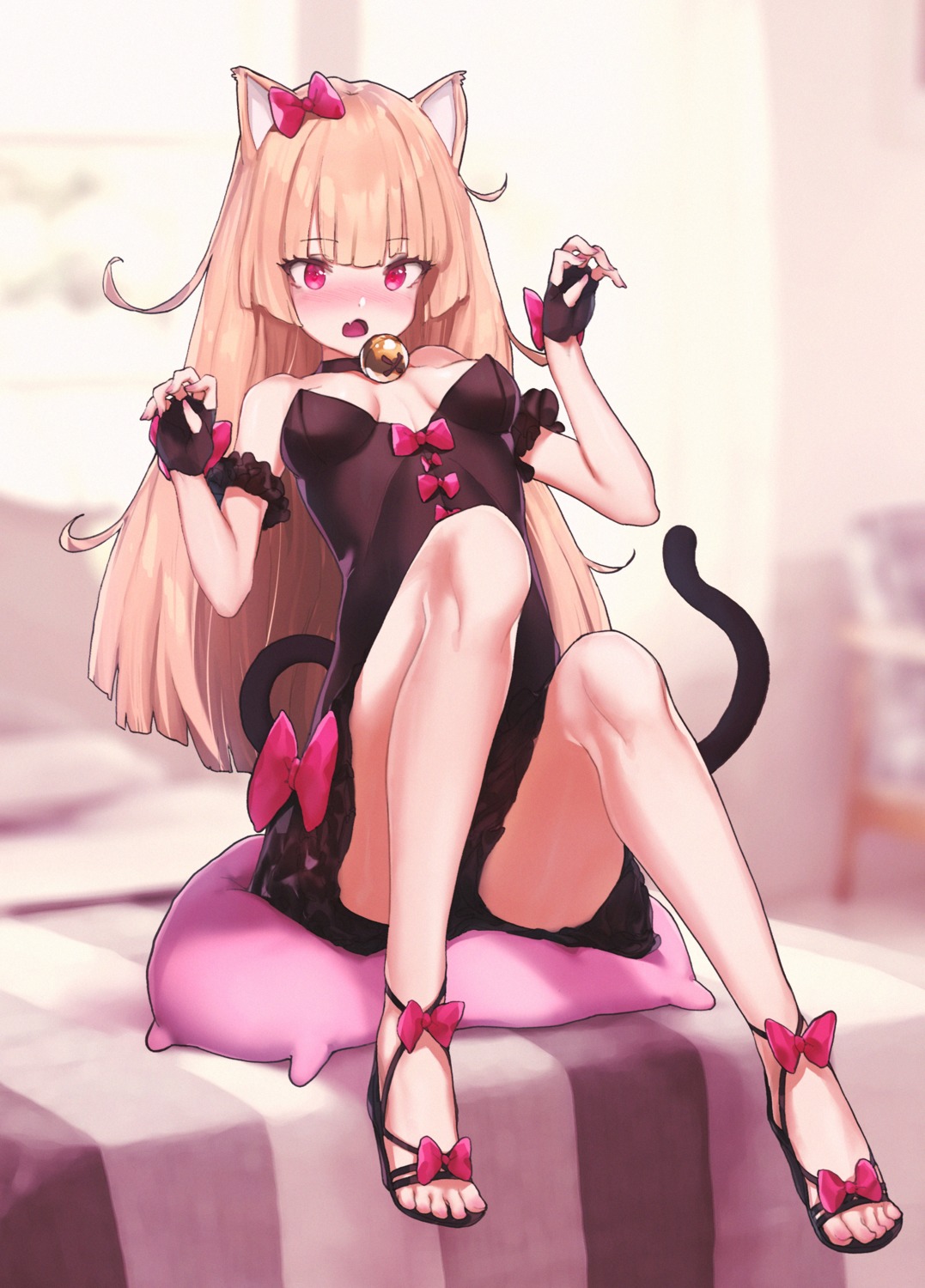 juffles animal ears dress nekomimi no bra skirt lift tail | #705897 | yande.re